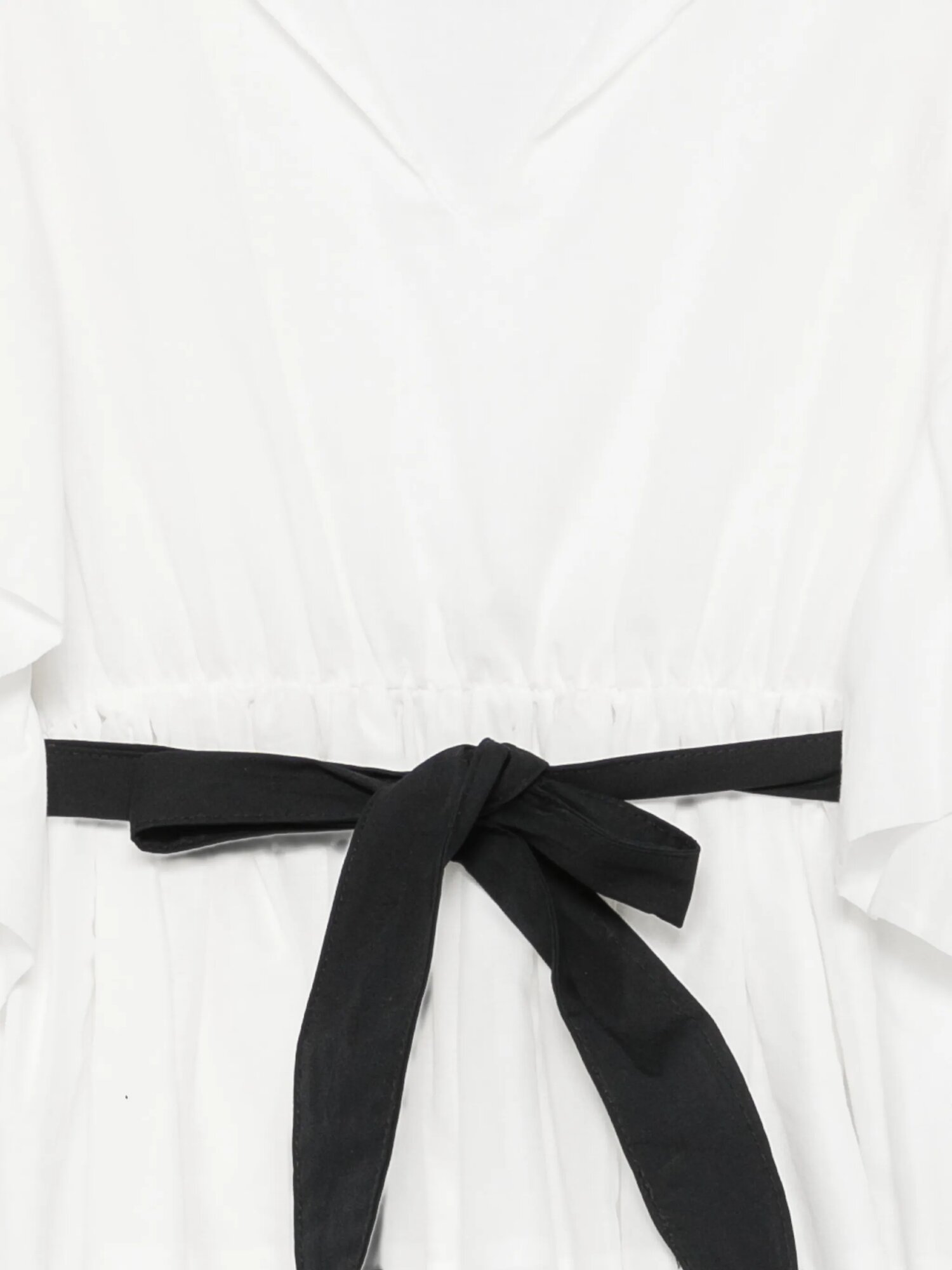 Блуза KAOS Ruffled belted blouse, размер 42, бежевый/белый — фото 1