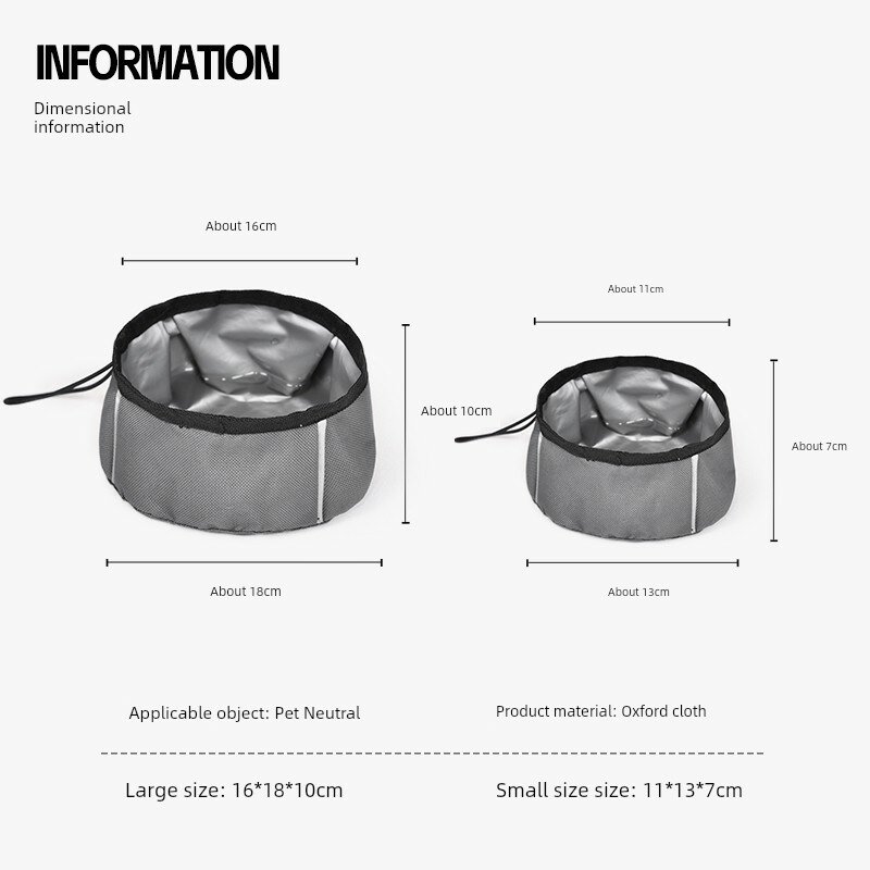 Портативная складная двухчашечная кормушка для собак: переносная миска для воды и корма, подходит для мелких и крупных