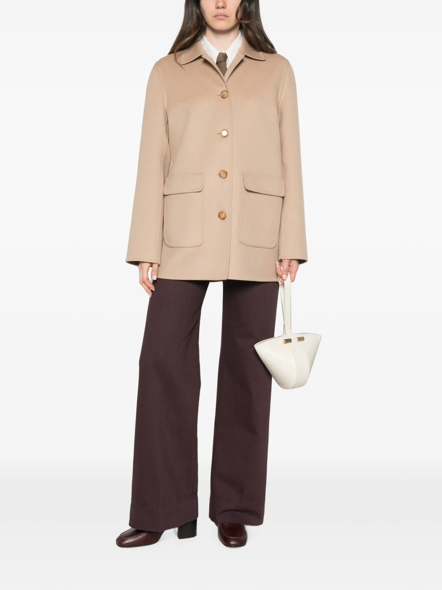 Пальто Valentino Logo-embellished patch-pocket coat, размер 44, разноцветный — фото 1