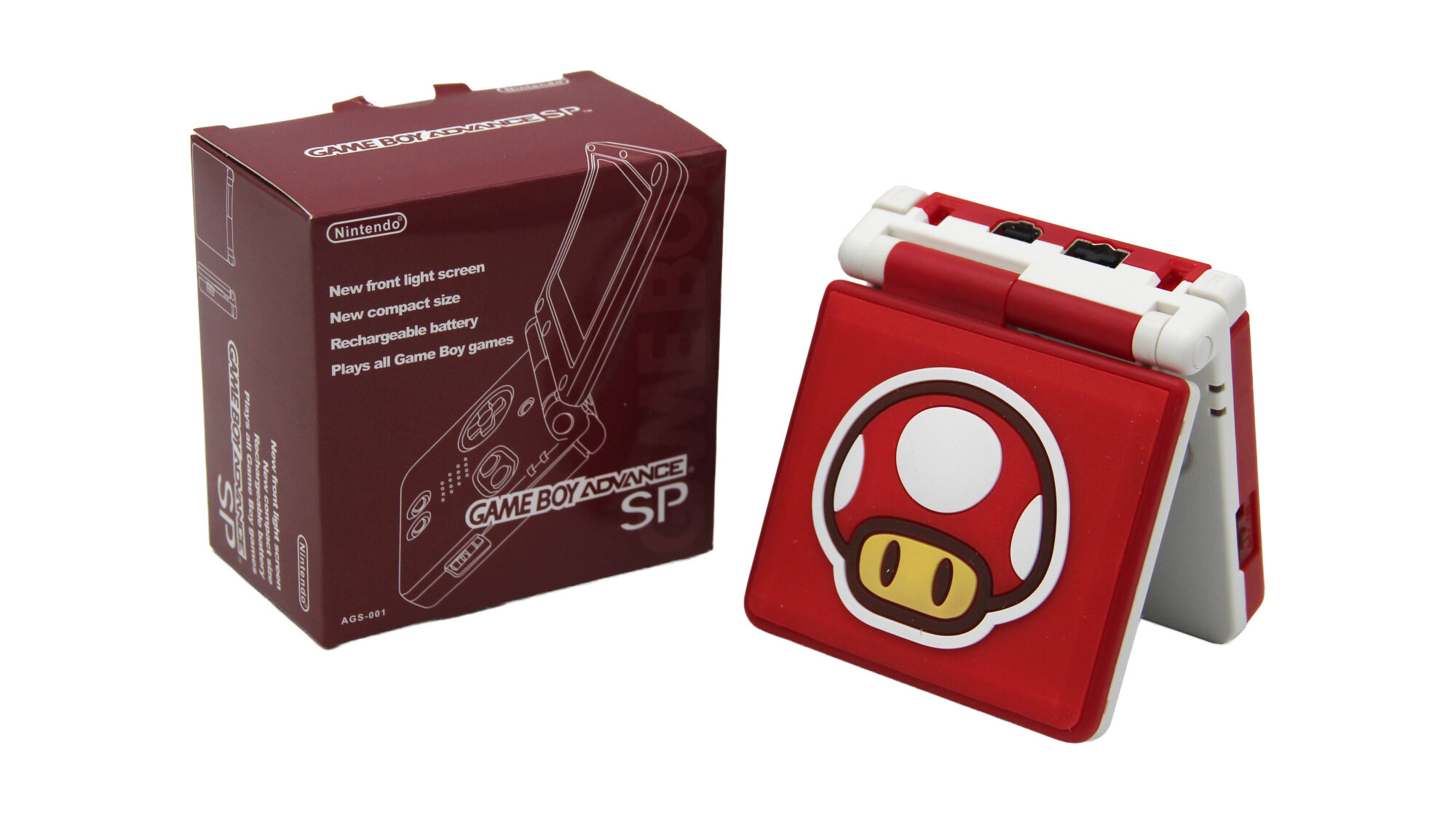 Игровая приставка Nintendo Game Boy Advance SP (AGS-001) Mario Mushroom Edition В коробке