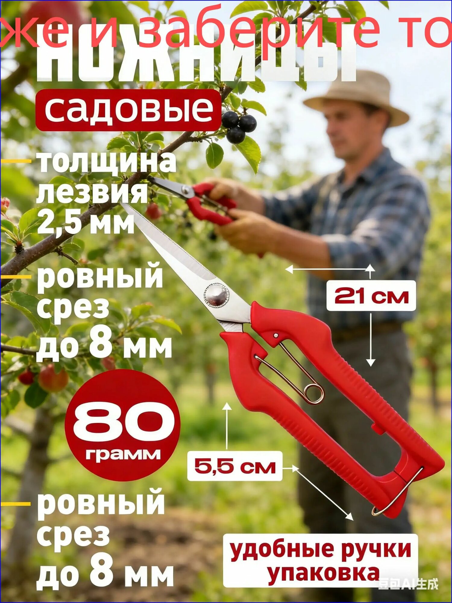 Садовые ножницы, лезвиеНержавеющая сталь