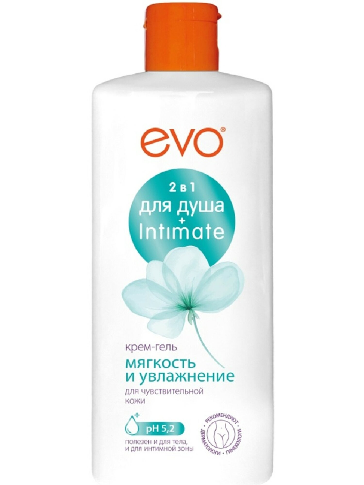 EVO крем-гель 2В1 для душа И интимной гигиены мягкость И увлажнение 400МЛ