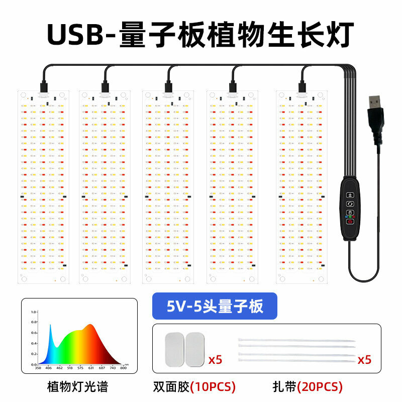 Светодиодная фитолампа Quantum Board 5V USB полного спектра для комнатных растений и рассады