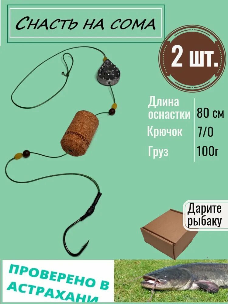 Набор снастей на сома с поплавком, 2 штуки
