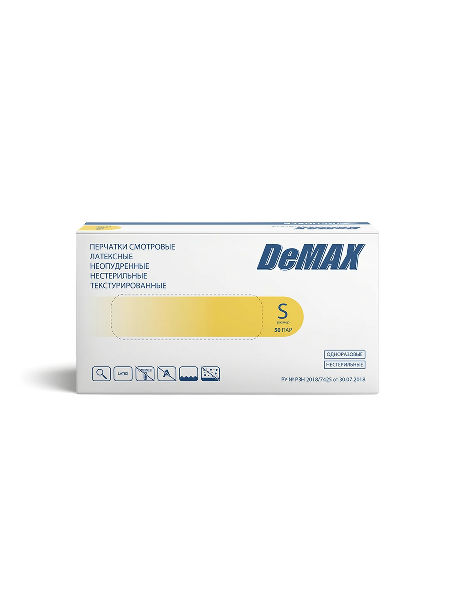 Перчатки смотр ARCHDALE DEMAX латекс Н/стер неопудр текстур S N50 ПАР
