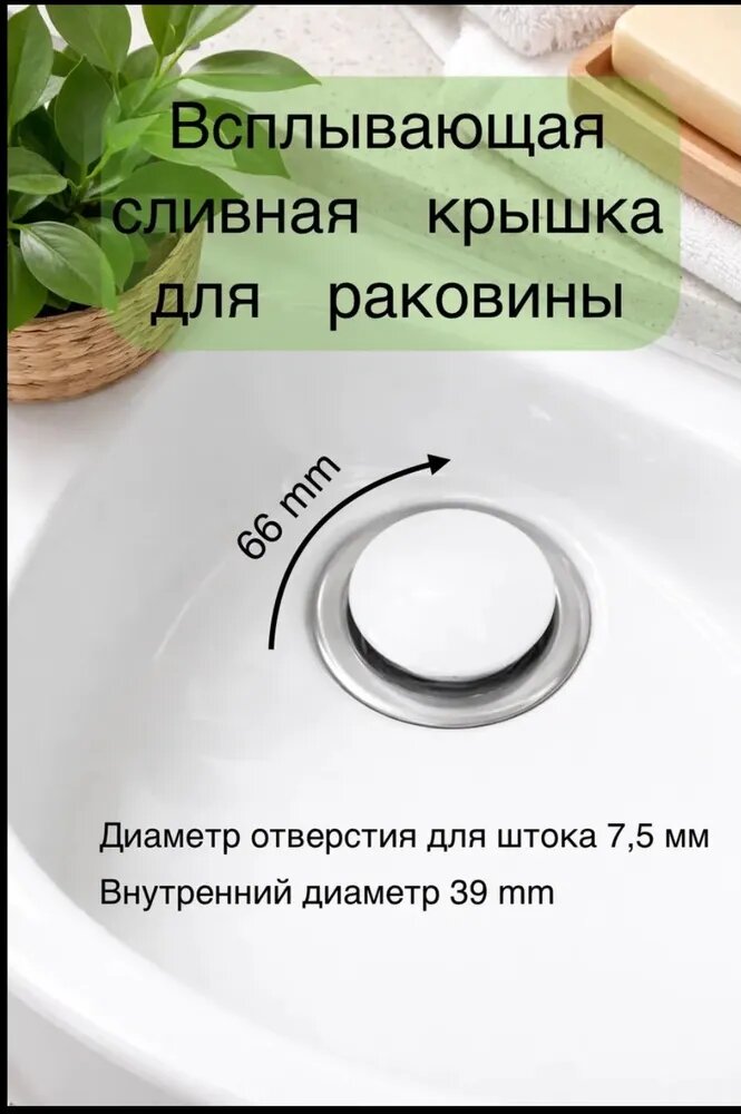 Пробка - заглушка D-66 мм. выпуска для сифона