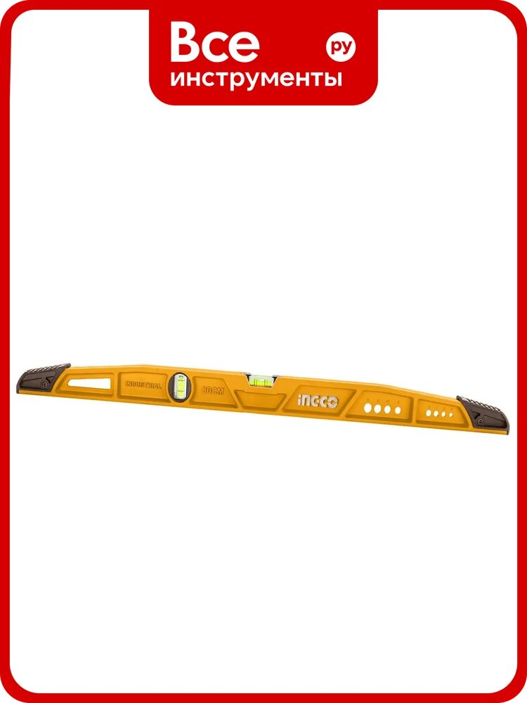 Уровень пузырьковый усиленный INGCO 80 см (10) INDUSTRIAL HBSL08080
