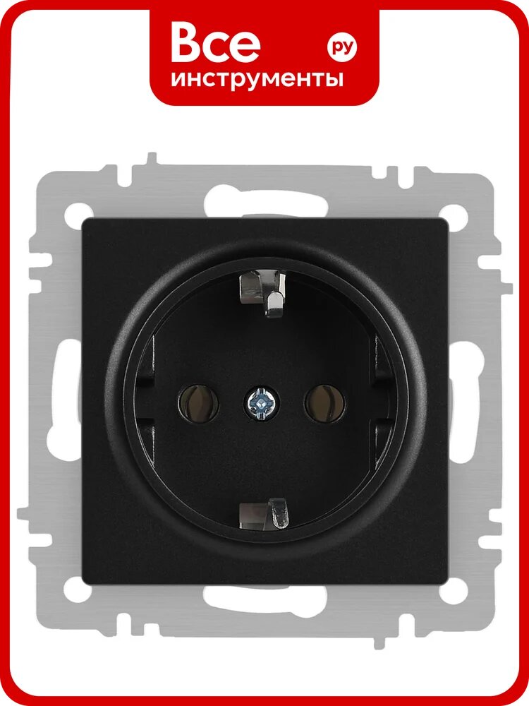 Розетка Intro Accent 620205 2PE Schuko, 16А250В, IP20, скрытой установки, антрацит Б0063693