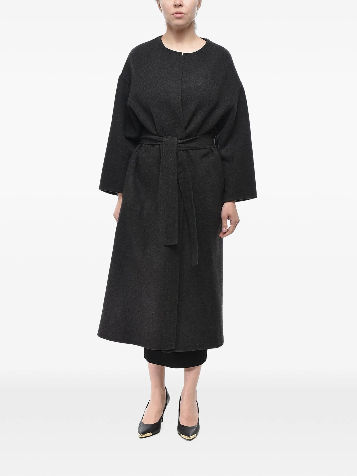 Пальто Belted single-breasted coat