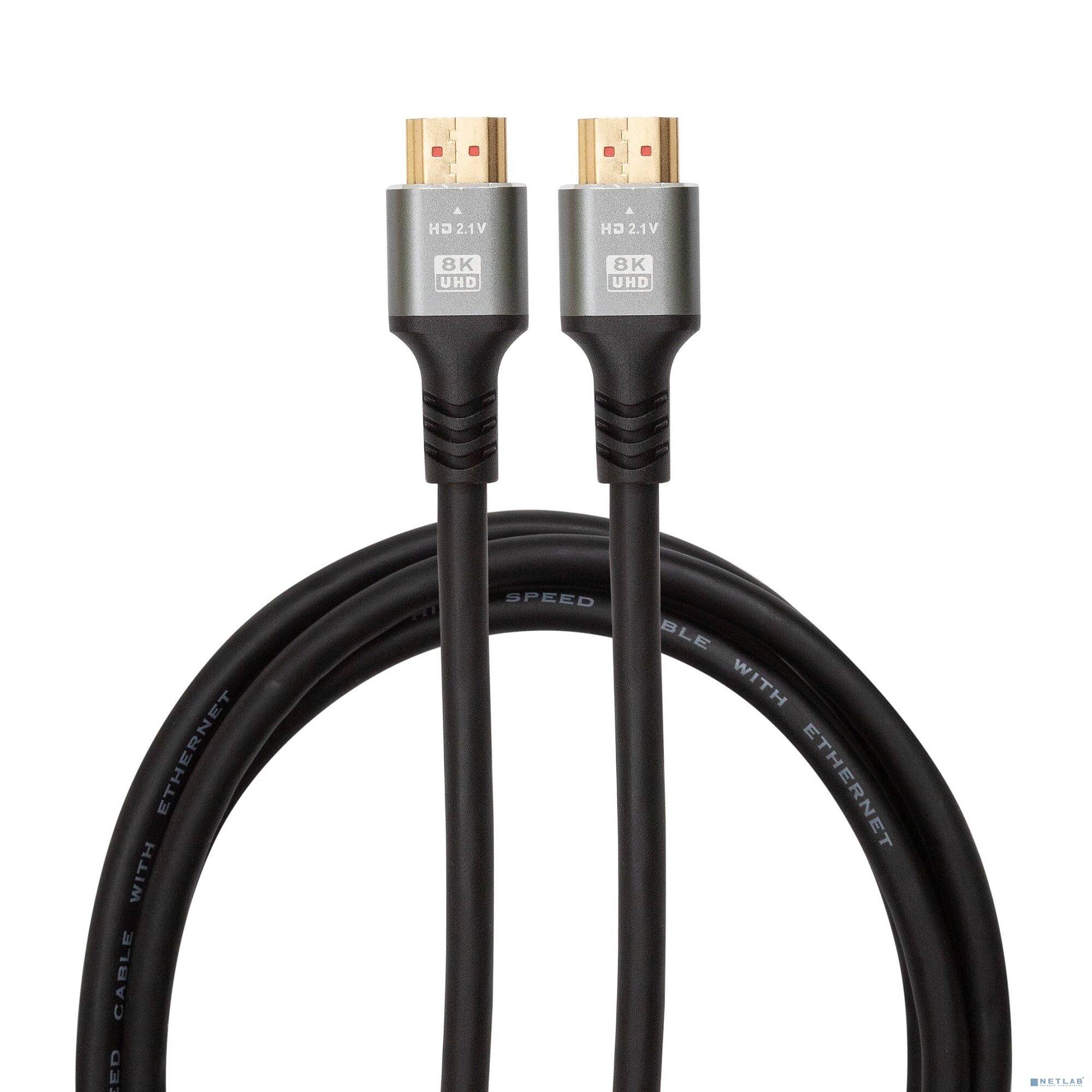 Bion Кабель HDMI v2.1, 19M/19M, 3D, 8K UHD, экран, 2 м, черный [BXP-HDMIV21-2M]
