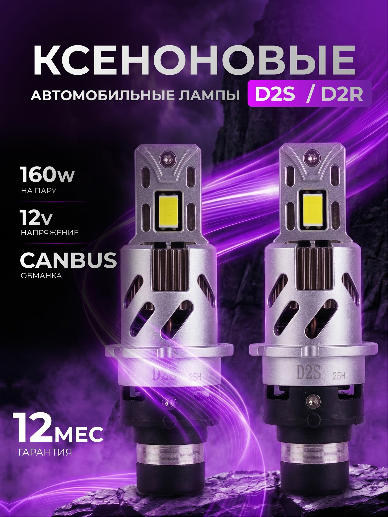 Автомобильные светодиодные ксеноновые лампы D2S/D2R LED 160W