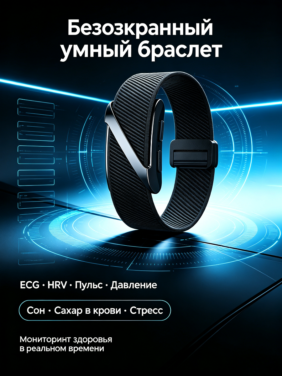 Умный браслет, без экрана, для здоровья и фитнеса, с датчиком ЭКГ, Bluetooth 5.3