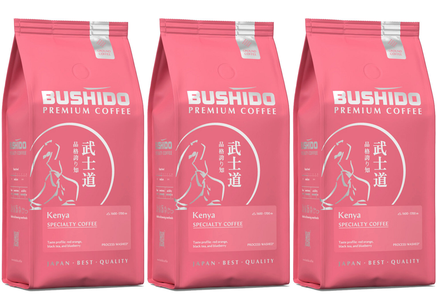 Кофе молотый BUSHIDO Kenya Specialty Coffee 100% арабика, 227 гр. х 3 шт.