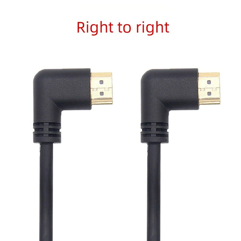 Кабель HDMI 2.1 с двойным изгибом 90°: справа направо, длина 1 м для домашнего кинотеатра