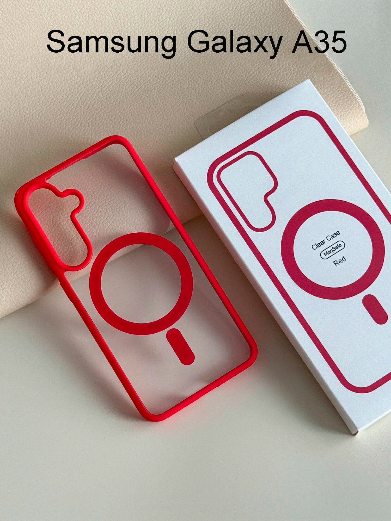 Чехол для Samsung Galaxy A35, MagSafe, красный (red)