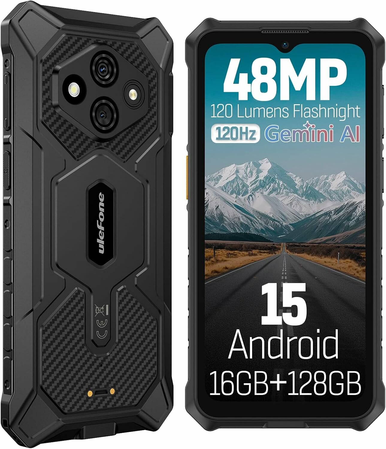 Телефон Ulefone RugKing 3 Pro, 16 (8+8) ГБ 128 ГБ, Android 15, 6,56-дюймовый экран, аккумулятор 5600 мАч