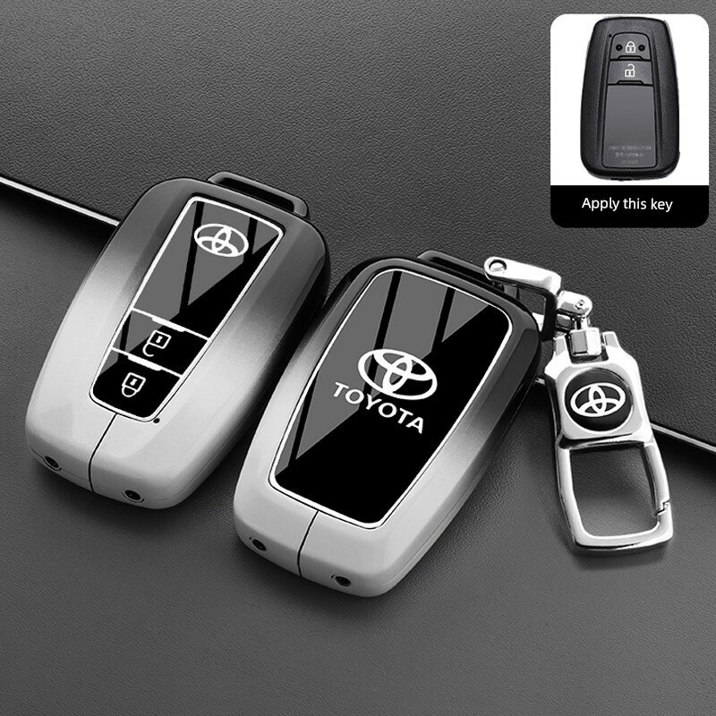 Ключевой брелок Toyota RAV4 для 2024 года, 2-кнопочный, черно-белый с металлическим креплением