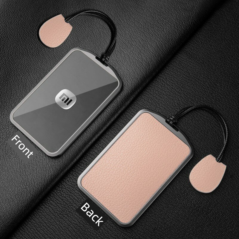 Алюминиевый магнитный держатель для автомобильных карт и ключей Xiaomi SU7, Сакура розовый, кожа французской козы с