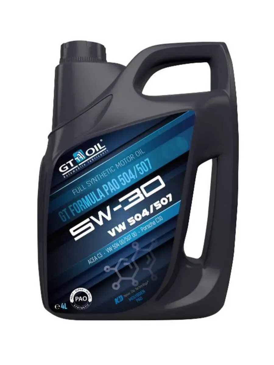 GT Formula PAO 504/507 SAE 5W-30 API SN, 4л. масло синтетика