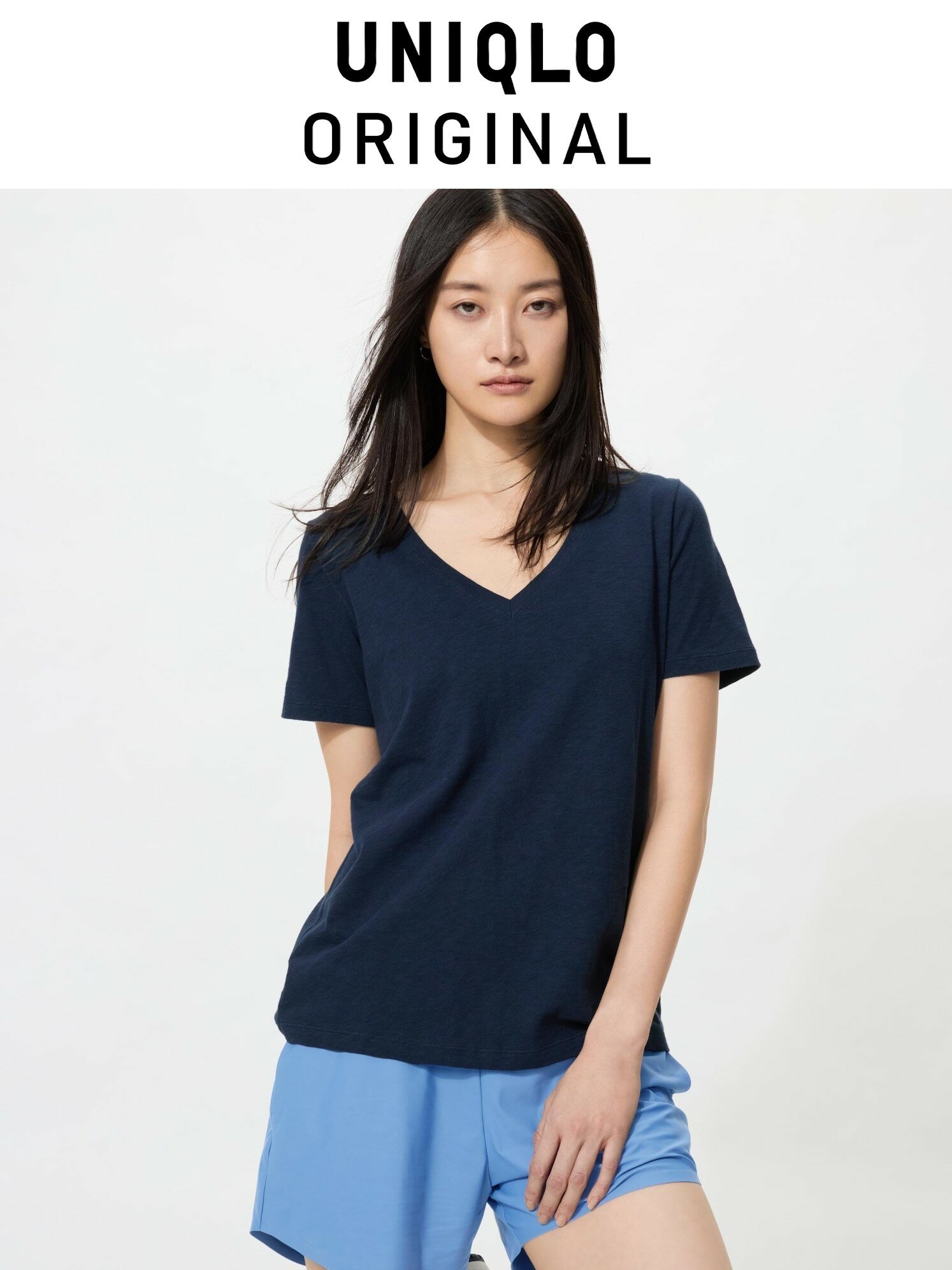 Футболка Slub Cotton V-Neck T-Shirt