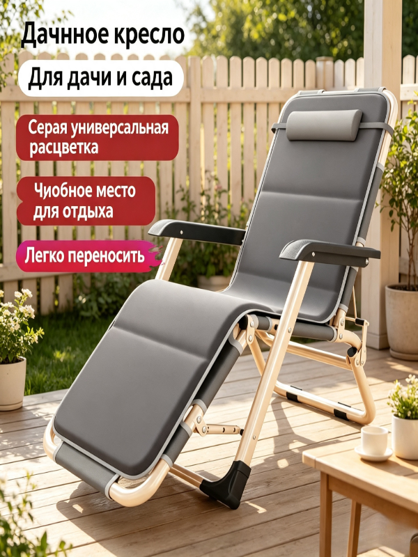 Стул складной, с откидной спинкой, максимальная нагрузка 240 кг