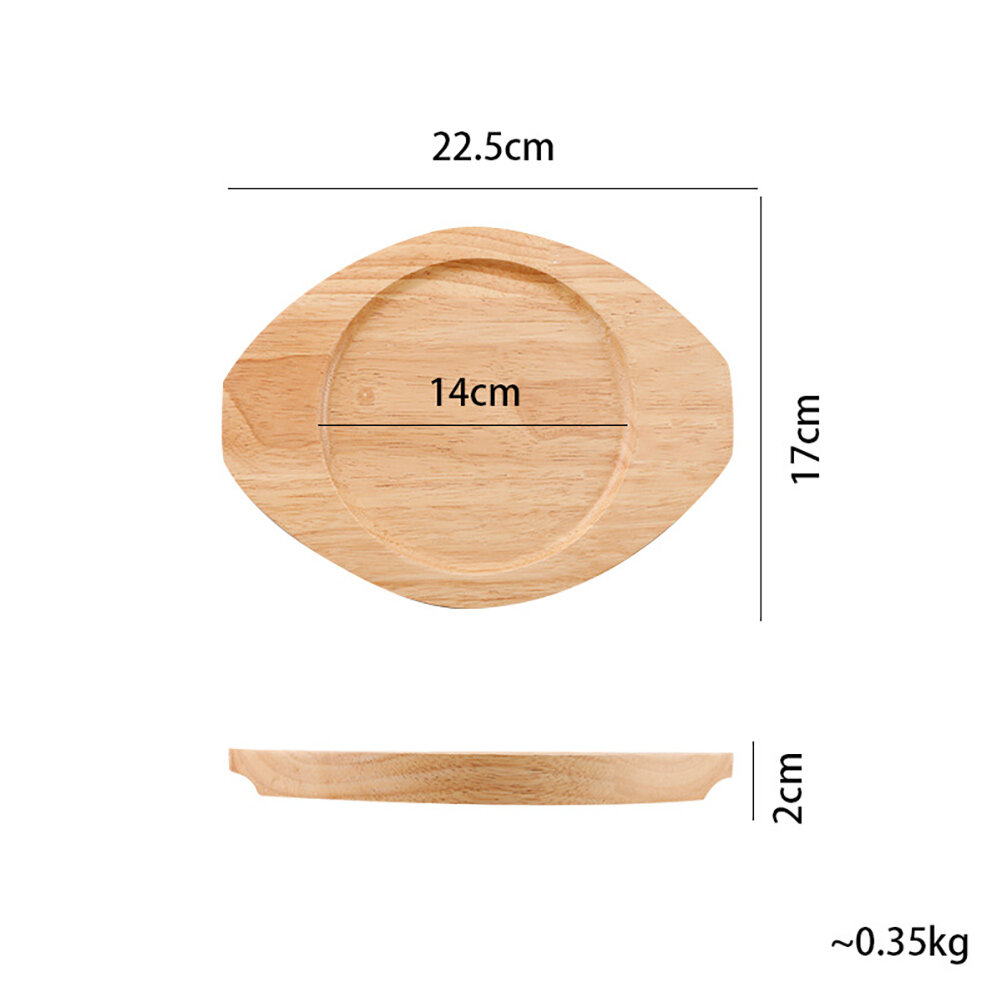 Деревянное Блюдо С Камнем 22.5X17CM Для Подачи Десертов И Закусок С Противошумным Основанием И Удобными Ручками