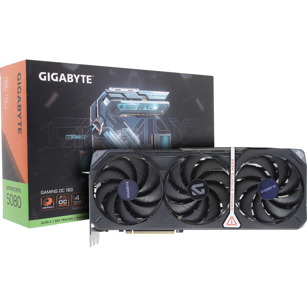 GIGABYTE Gaming GV-N5080GAMING OC-16GD (GeForce® RTX 5080) 16 Гб, GDDR7, 256 бит, PCI Express, 3xDP,1xHDMI