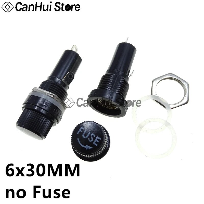 Держатели предохранителей стеклянные 5x20 6x30 мм no fuse, 5pcs, 6x30 no fuse