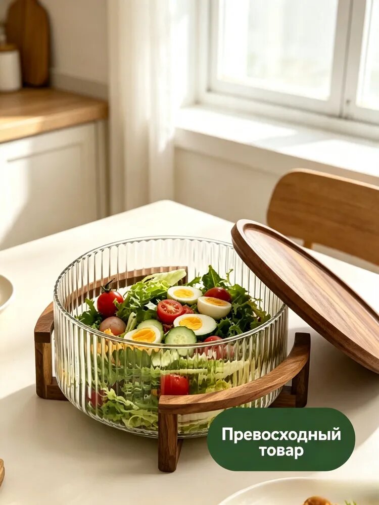 Салатник 20 см 3000 мл 1 шт прозрачный