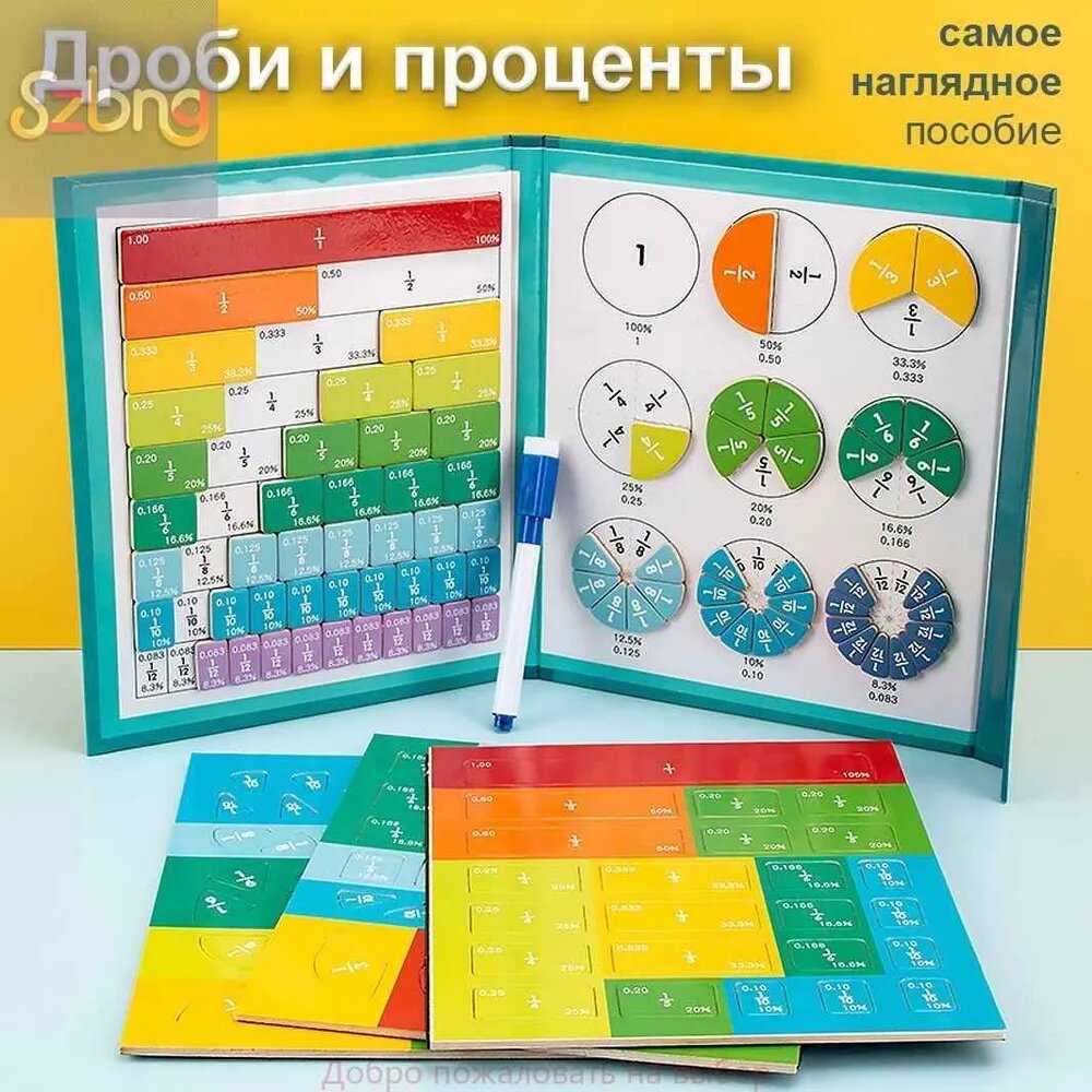 Магнитная книга "Дроби и проценты"