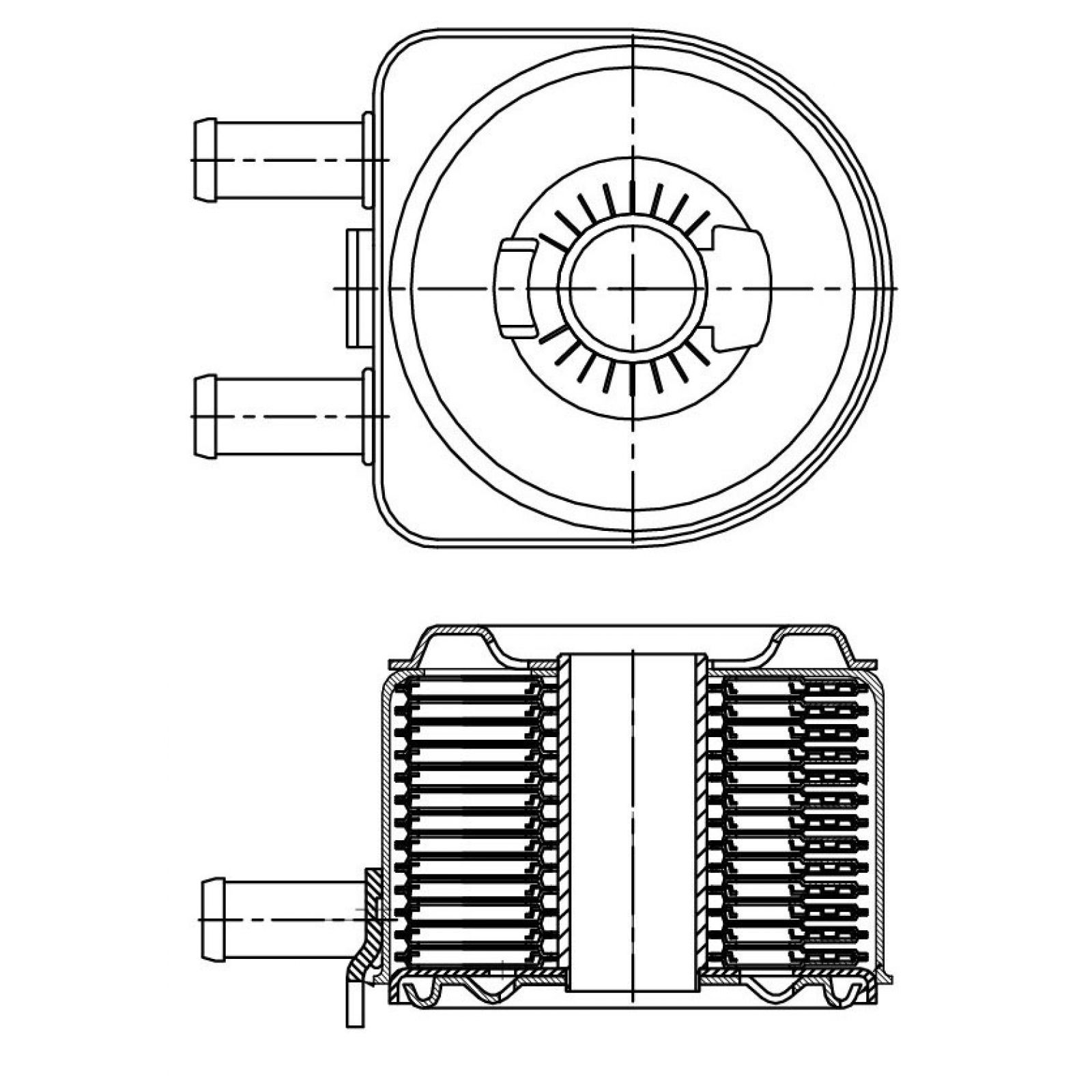 Масляный радиатор, для Ситроен Берлинго, C5 1, 2, Пежо 206, 307 oem 1660067G00, 1660067G01 арт LOC2001
