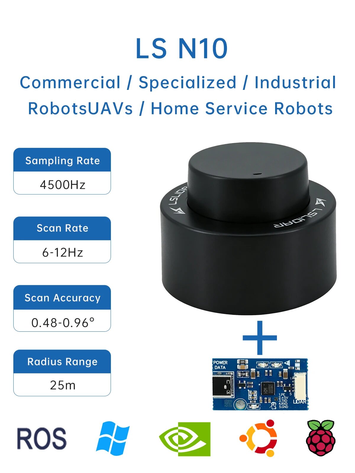 WitMotion Lslidar N10 360° Датчик LiDAR 25м
