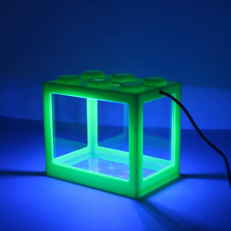 Светло-зеленый средний аквариум с синим светом USB для бетты