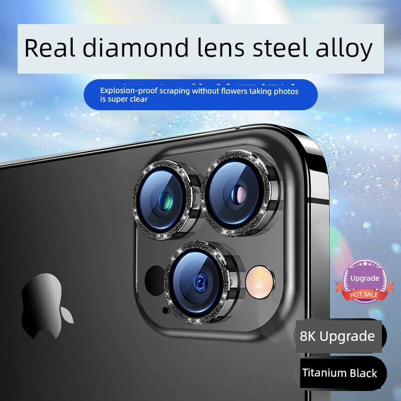 Премиум защитная пленка для камеры iPhone 16 Pro Max матового черного цвета с улучшенным покрытием