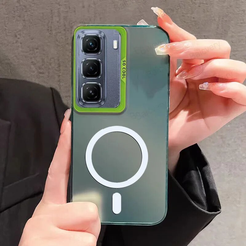 Чехол Infinix Hot 50 Pro Plus 4G, зеленый, IMD, магнит