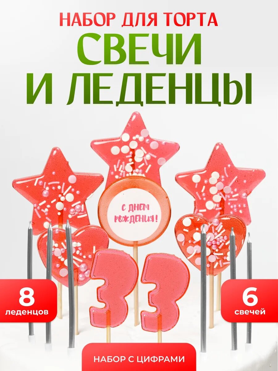 Свечи для торта. Цифра 33
