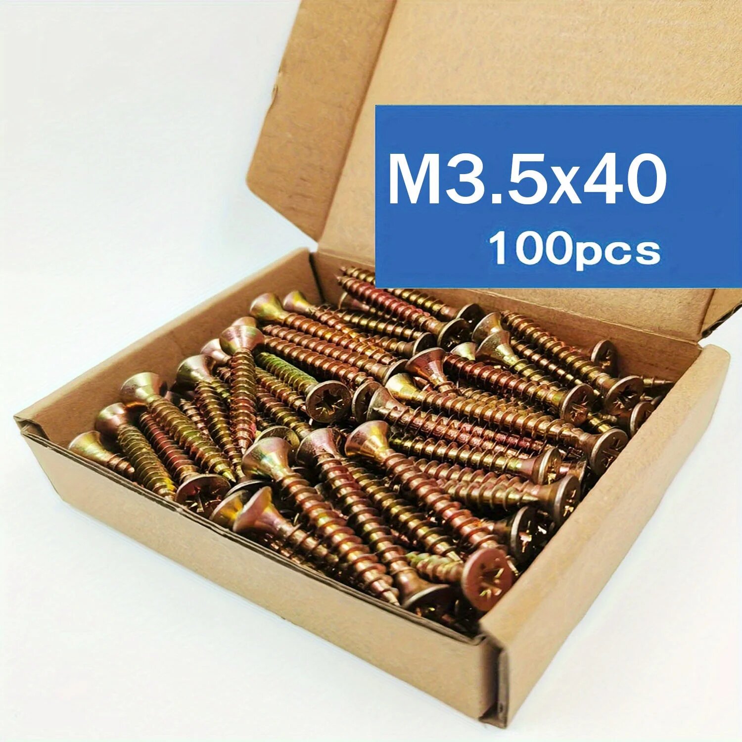 GOSUNDA Саморезы M3.5 из оцинкованной стали для дерева, 6 размеров M3.5x40mm