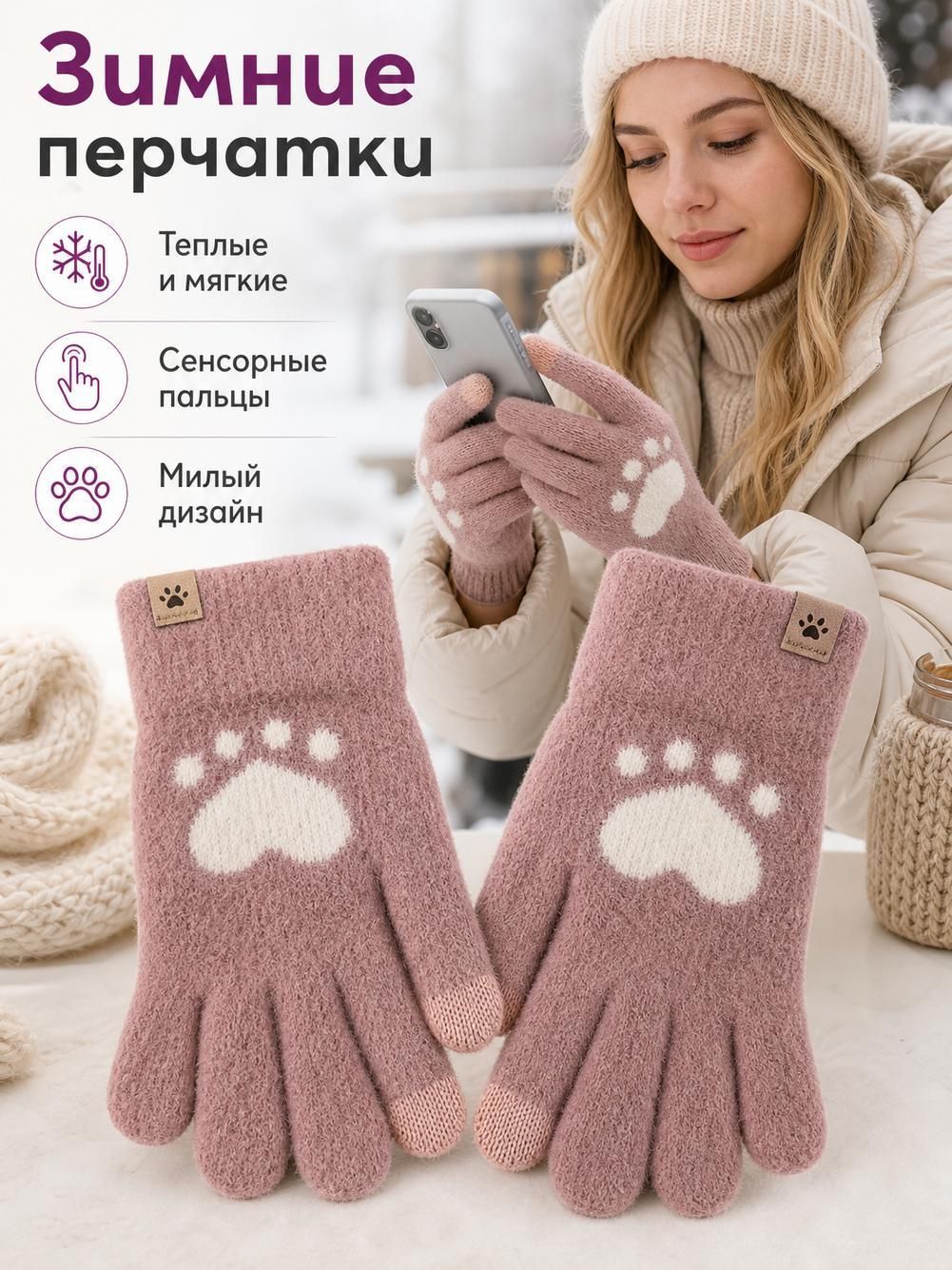 Перчатки Базовая коллекция для женщин