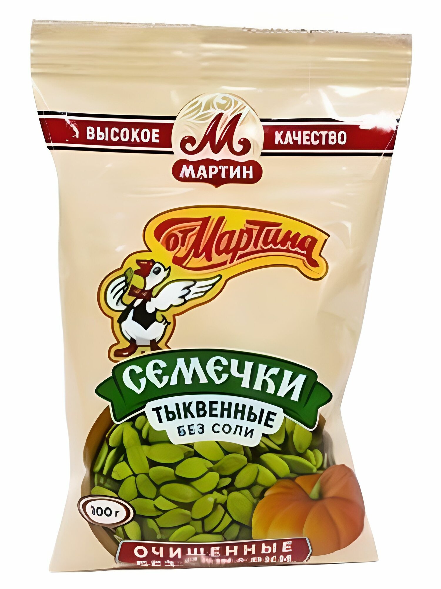 Семечки от Мартина тыквенные очищенные без соли, 100 г