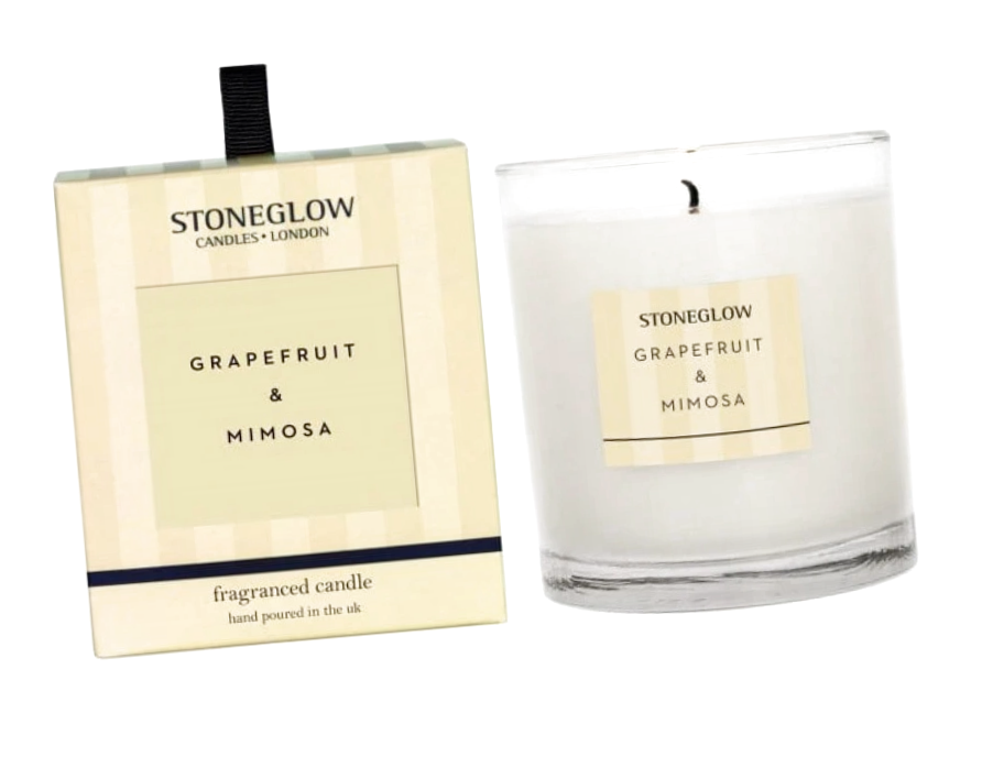 Ароматическая свеча Stoneglow Grapefruit and Mimosa 300 гр - Стоунглоу Грейпфрут энд Мимоза для дома
