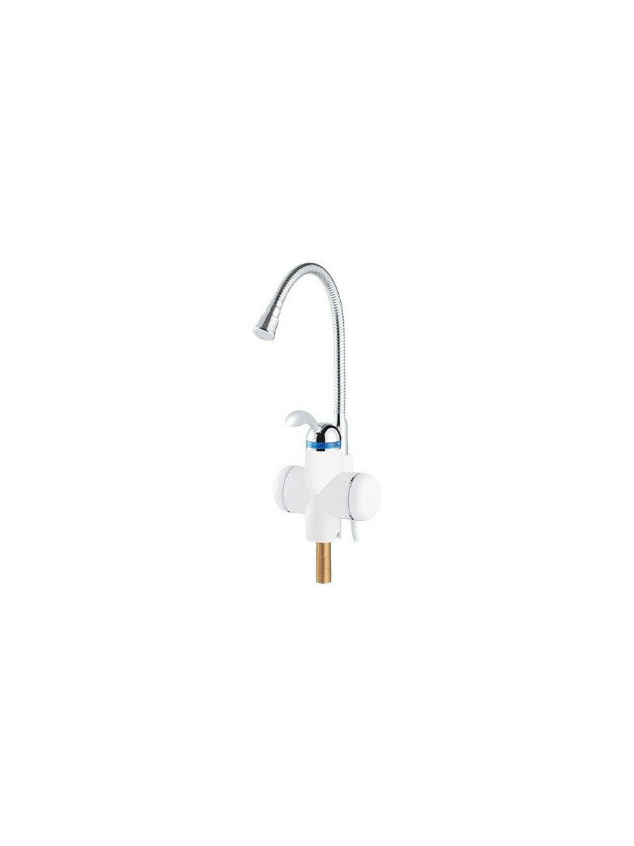 Кран-водонагреватель Unipump BEF-001-02 проточный, 3 кВт, дисплей, гибкий излив, белый/хром 88402