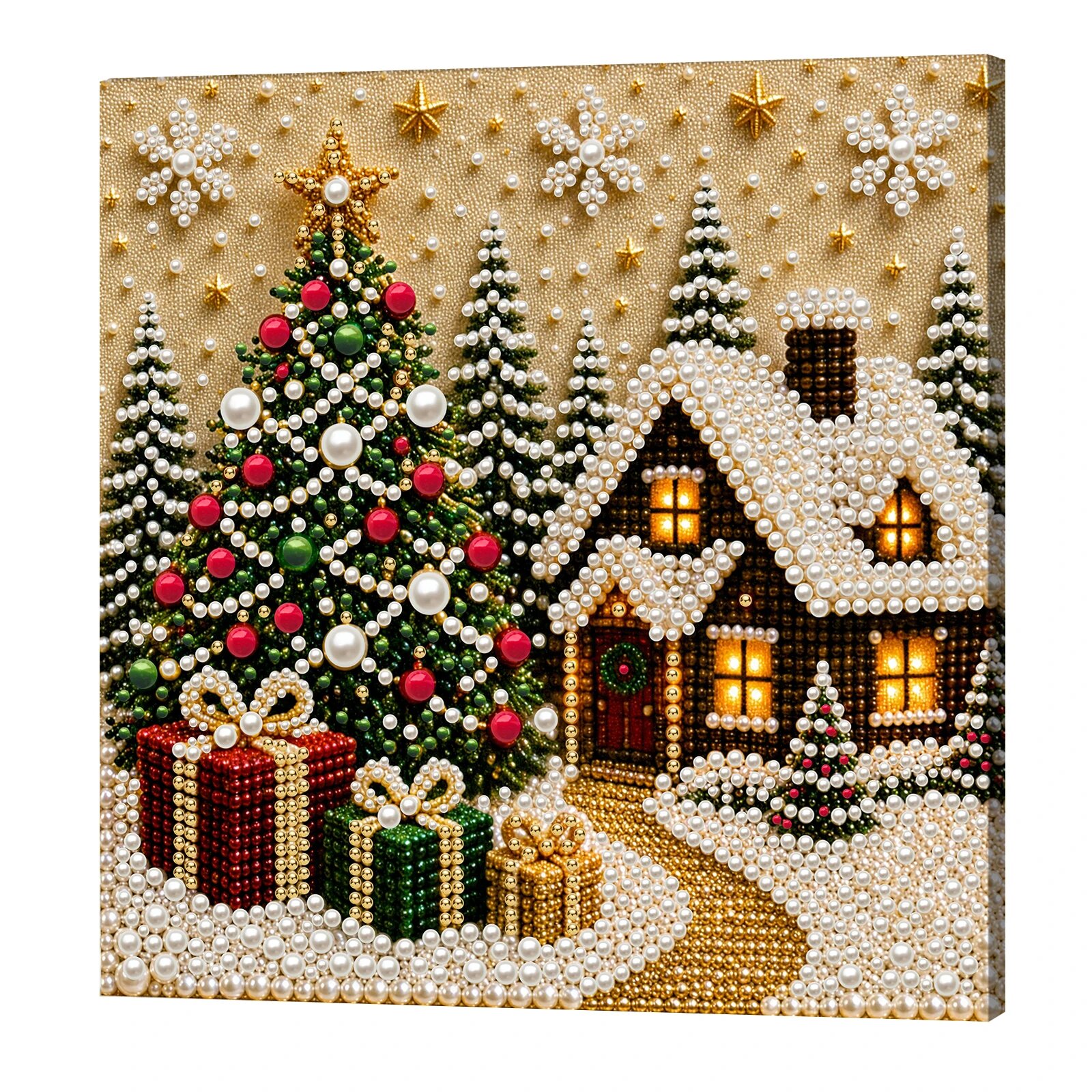 Картина из жемчуга NovaSphere «Рождественский снежный домик» christmas house