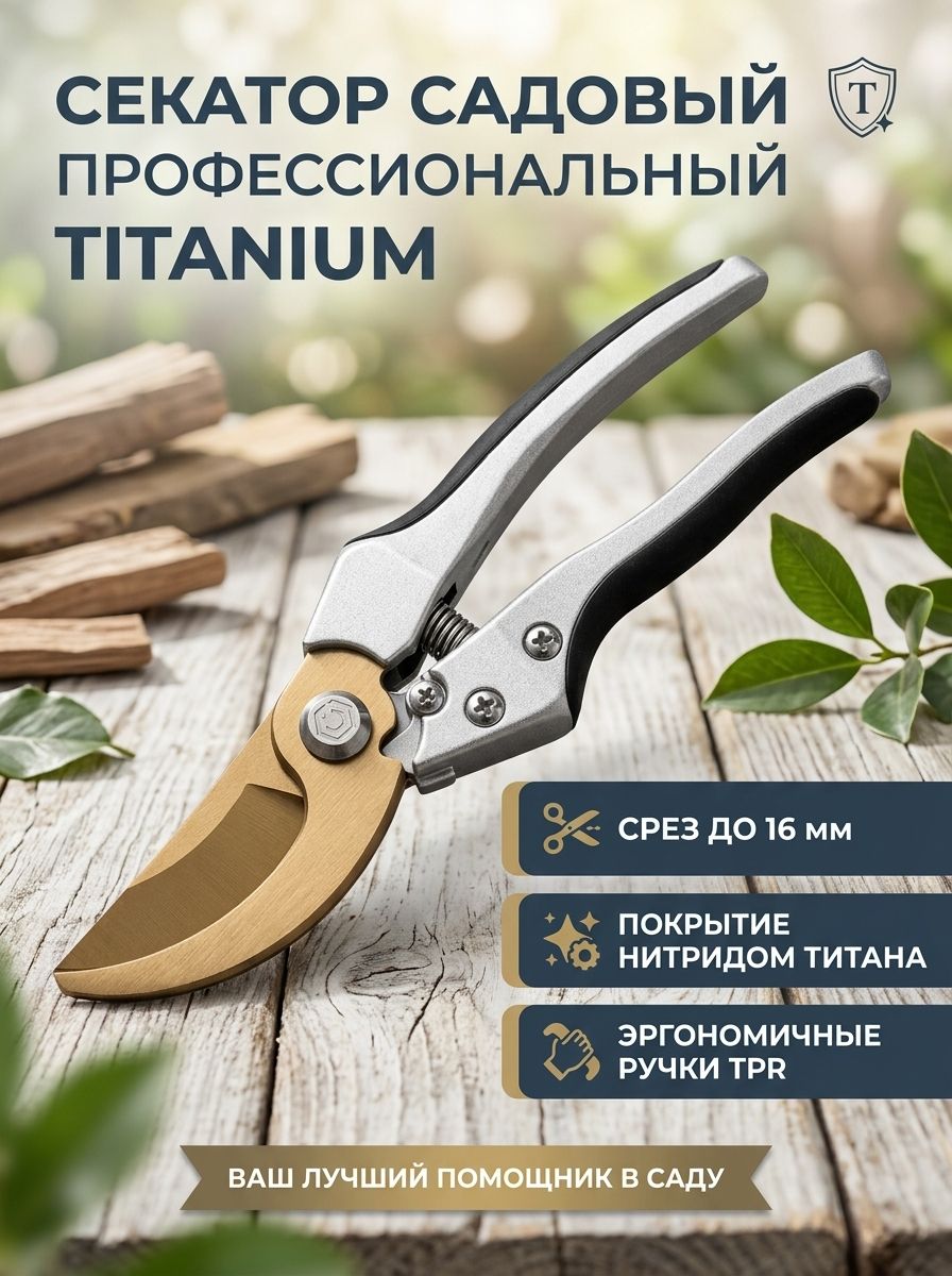 Секатор плоскостной 1381 TITANIUM (ДСВ)