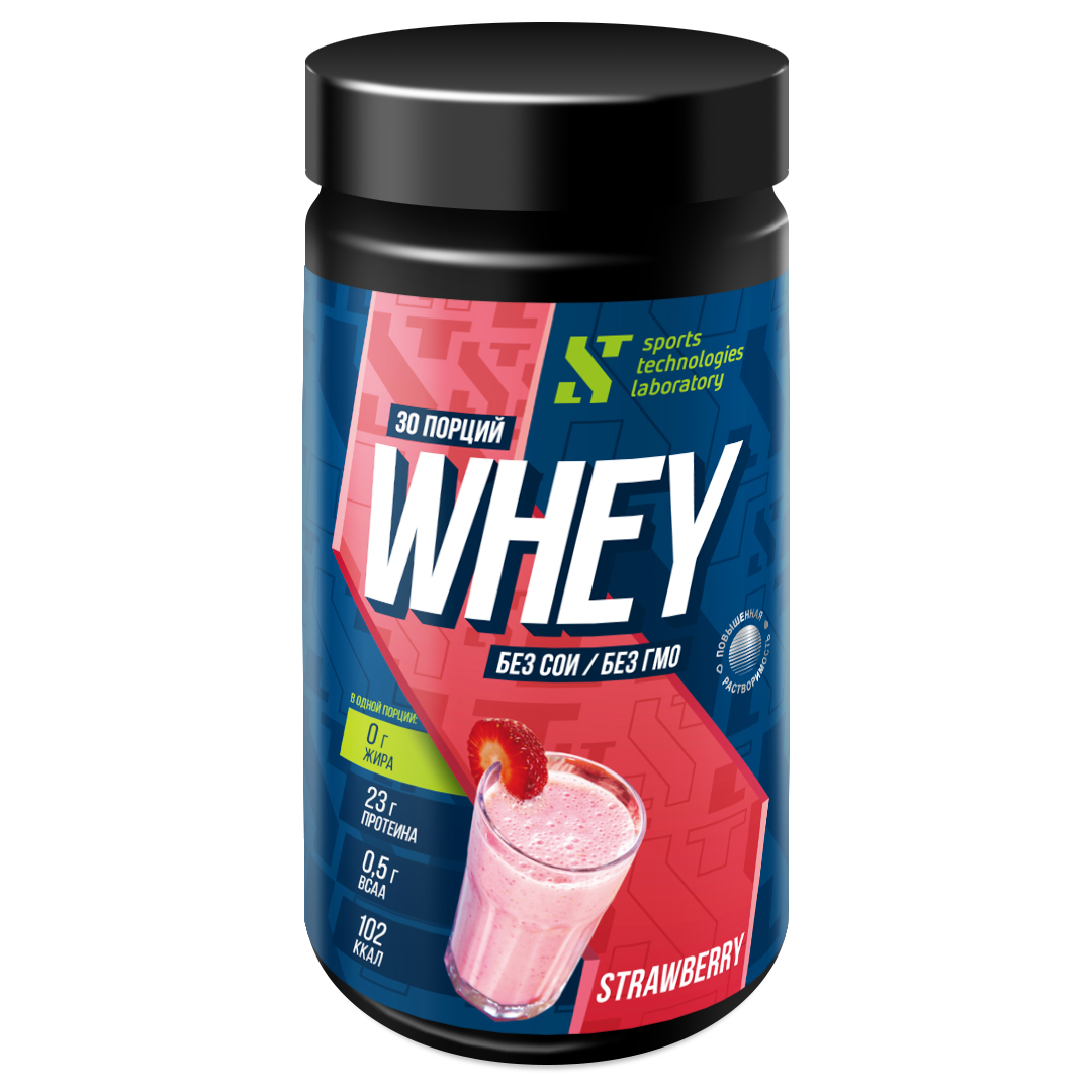 Протеин сывороточный STL WHEY-80 Клубника, 920 г