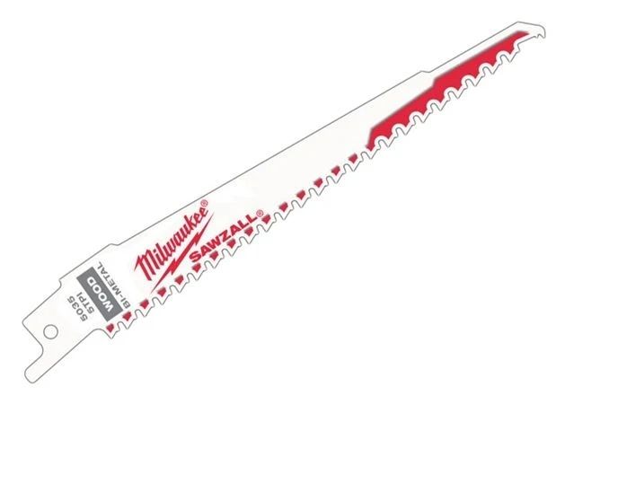 Полотно Milwaukee 48005036 Sawzall дерево с гвоздями 230 мм , тонкая прорез