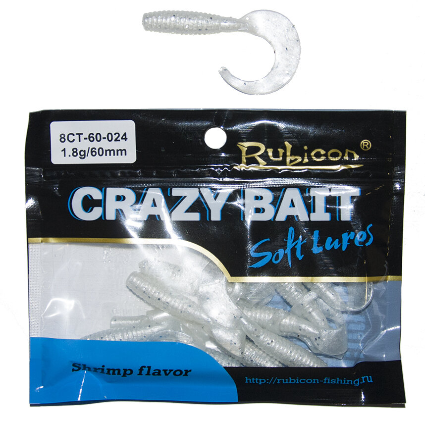 Съедобная силиконовая приманка RUBICON Crazy Bait CT 1.8g, 60mm, цвет 024