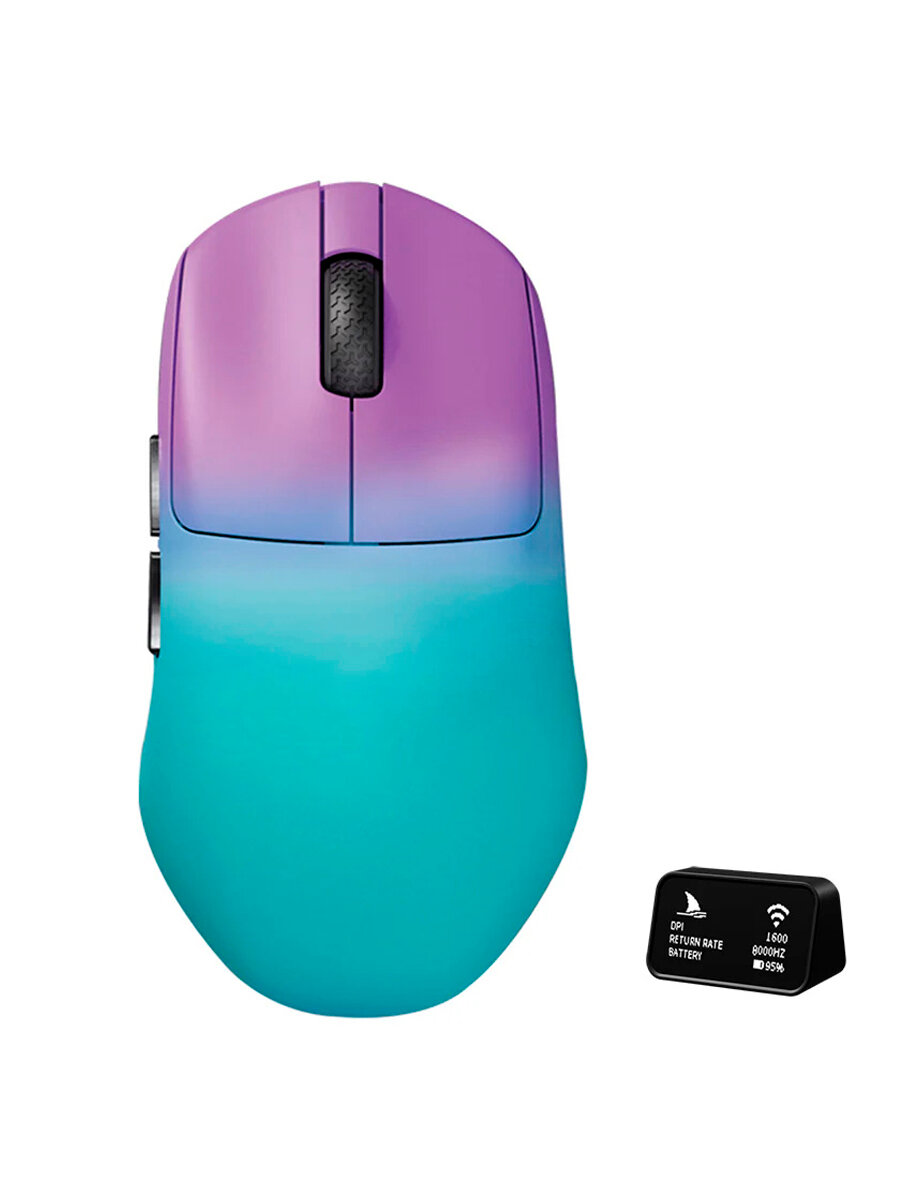 Darmoshark N7 MAX Tiger Shark, фиолетовый/зеленый, мышь игровая беспроводная