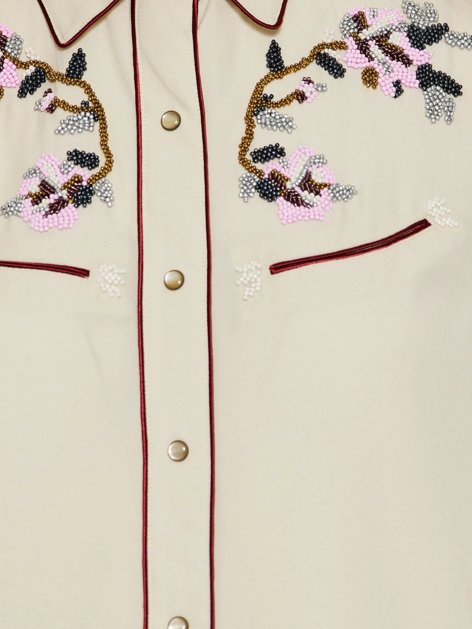 Рубашка Isabel Marant Bead-embellished piped shirt, размер 38, разноцветный — фото 1