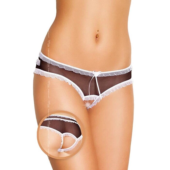 Трусики SoftLine Black and White, 80% полиамида, 20% спандекса, с доступом, Польша