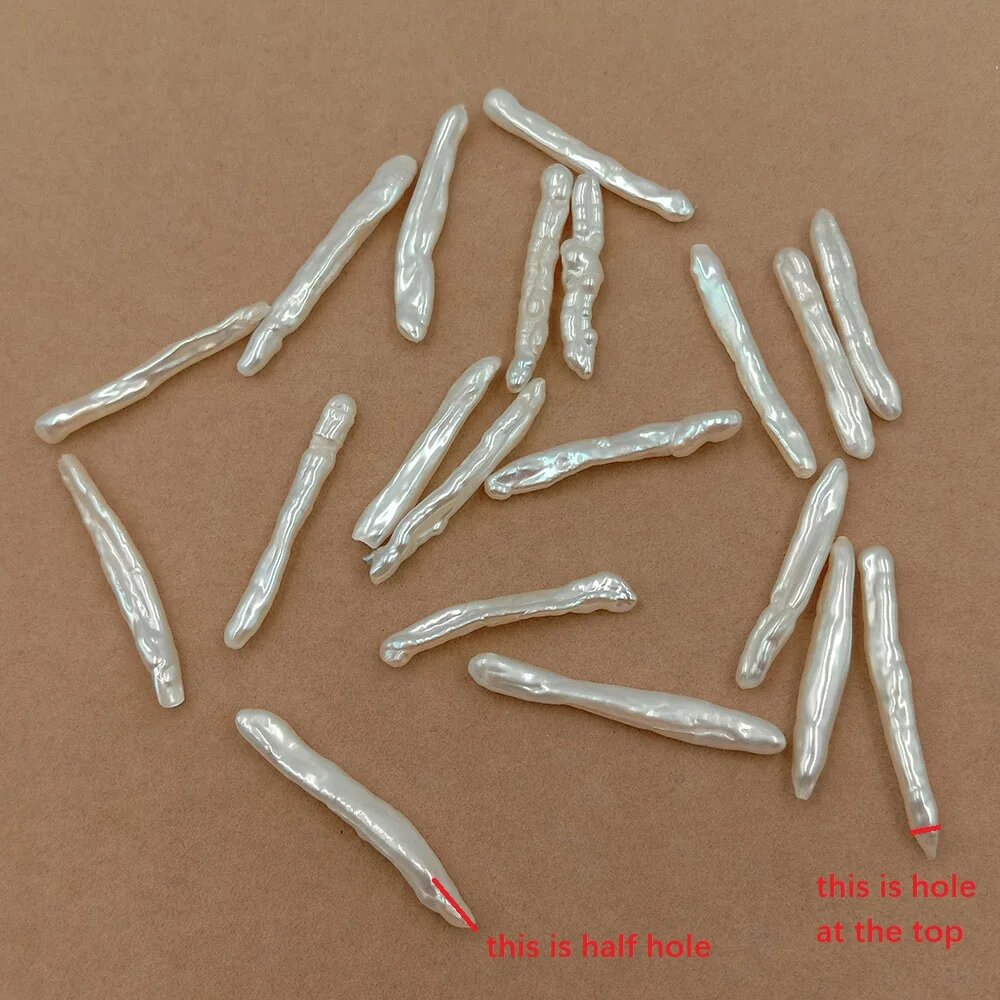 YUEMOON 5 шт. жемчужные бусины бива барокко 4 мм 25-40 мм HALF HOLE
